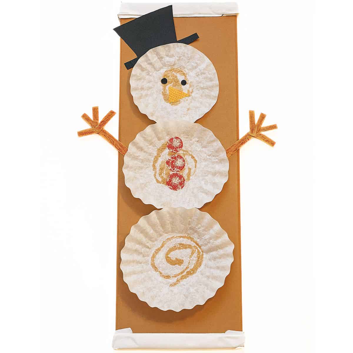 Easy Coffee Filter Snowman Craft for Kids