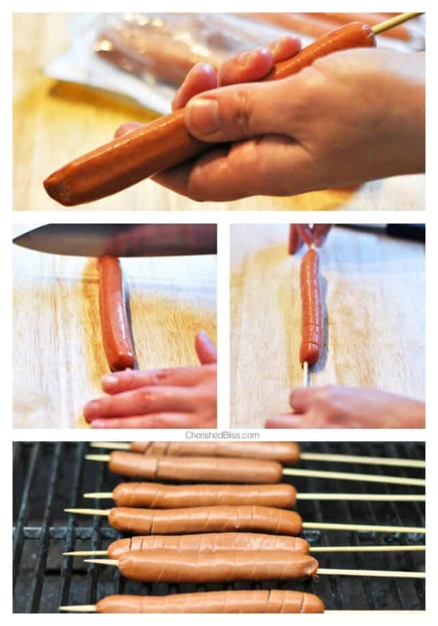 Grilled Spiral Cut Hot Dogs - The Crafty Blog Stalker