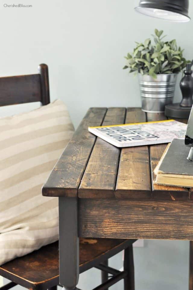 DIY Farmhouse Writing Table | Free Plans - The Crafty Blog Stalker