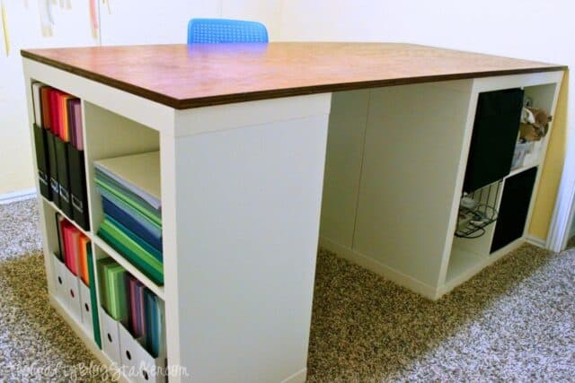 Budget Friendly DIY Crafting Table with Kallax IKEA