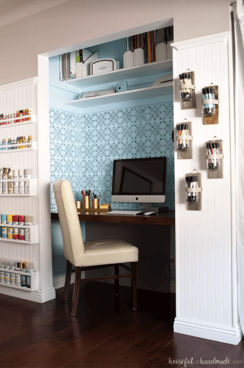 21 Simple Closet Office Design Ideas - The Crafty Blog Stalker