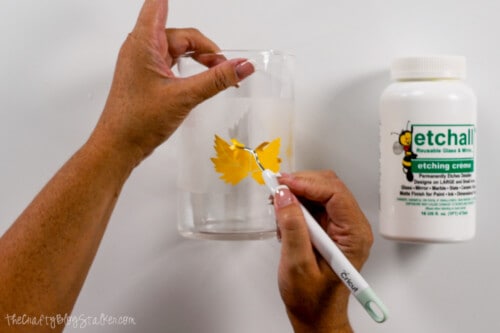 How to Make a Glass Etched Fall Candle Centerpiece