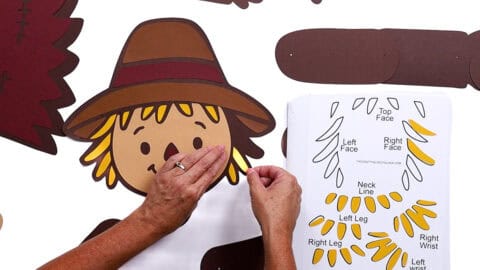 Fall Decor DIY 35-Inch Tall Scarecrow Made with Cricut