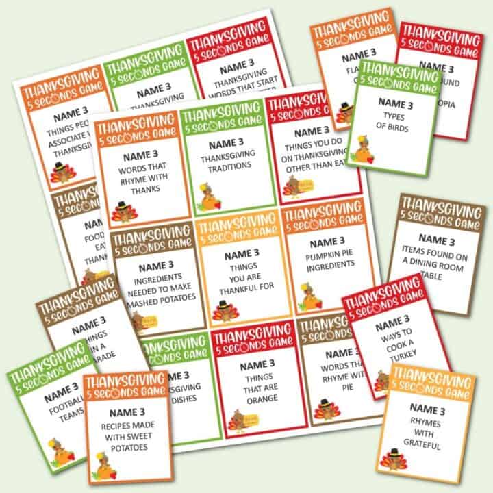 Thanksgiving Gratitude Game Free Printable Card