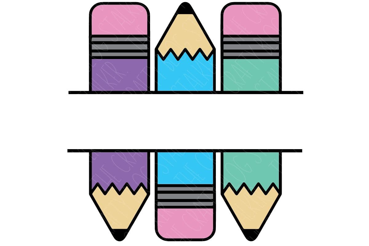 Customizable Split Pencils SVG PNG - The Crafty Blog Stalker