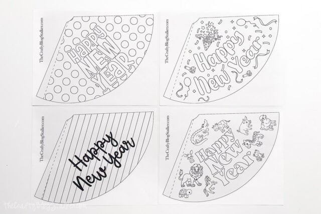 New Year's Eve Printable Party Hats - The Crafty Blog Stalker